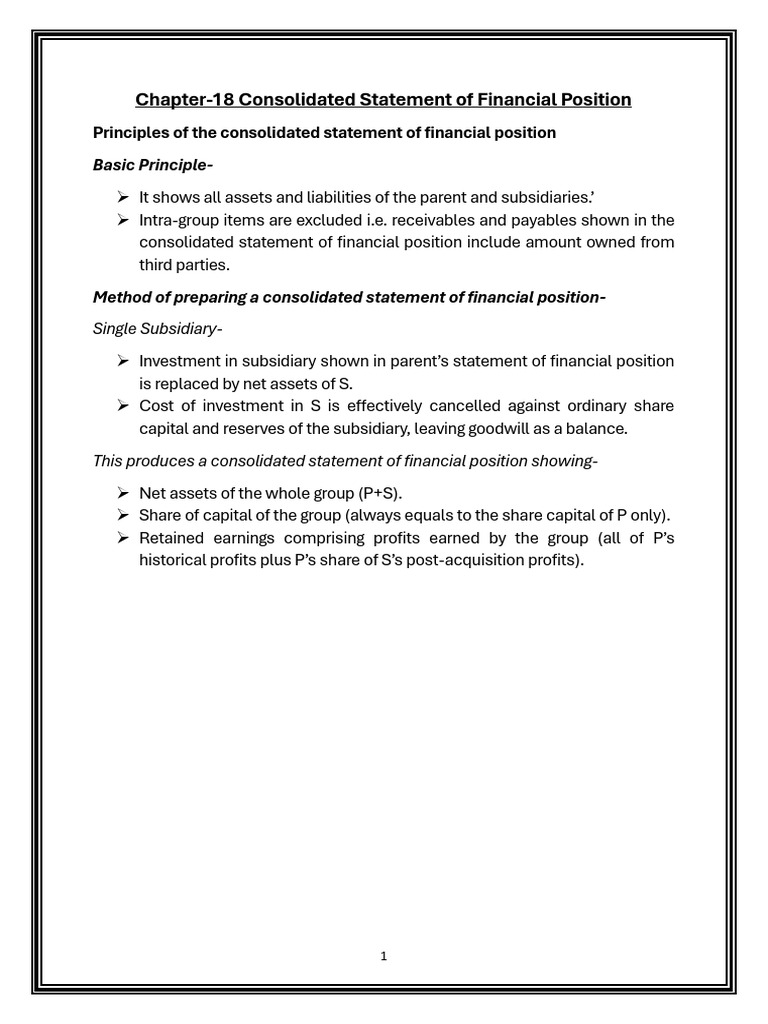 Chapter-18 Consolidated Statement of financial position | PDF | Fair ...