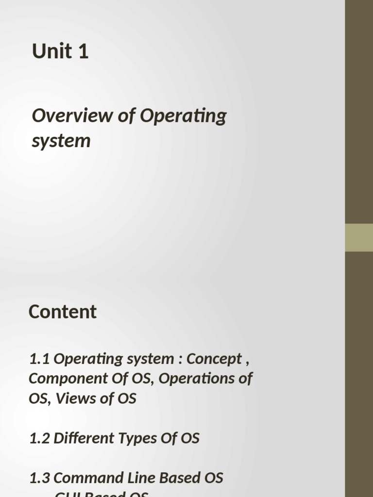 OS PPT Unit 1 | PDF | Operating System | Kernel (Operating System)