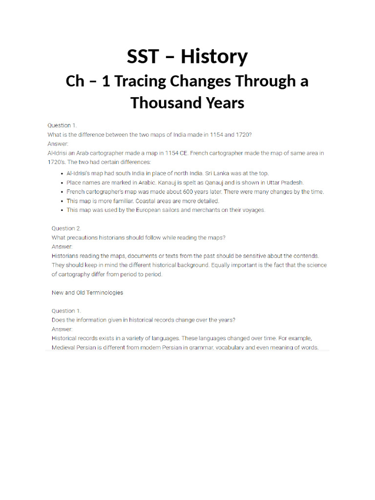 CH - 1 Extra Questions | PDF