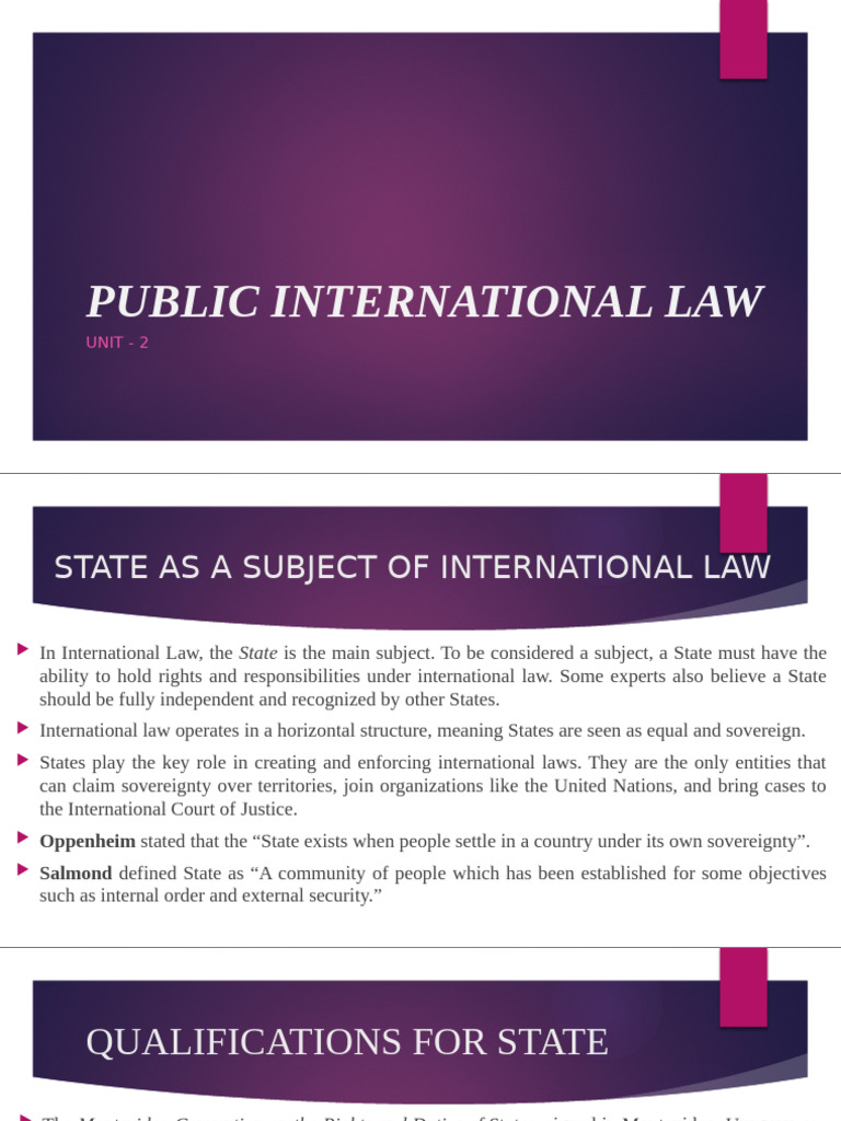 Public International Law | PDF | Sovereign State | State (Polity)