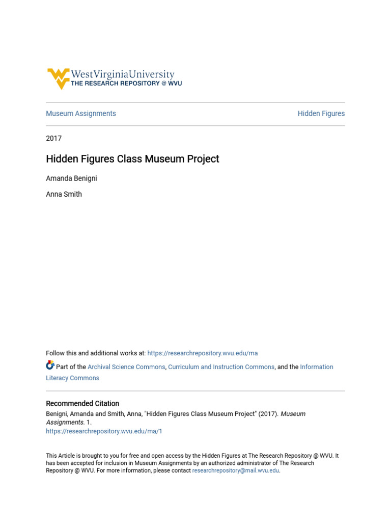Hidden Figures Class Museum Project | PDF | Museum | Inquiry Based Learning