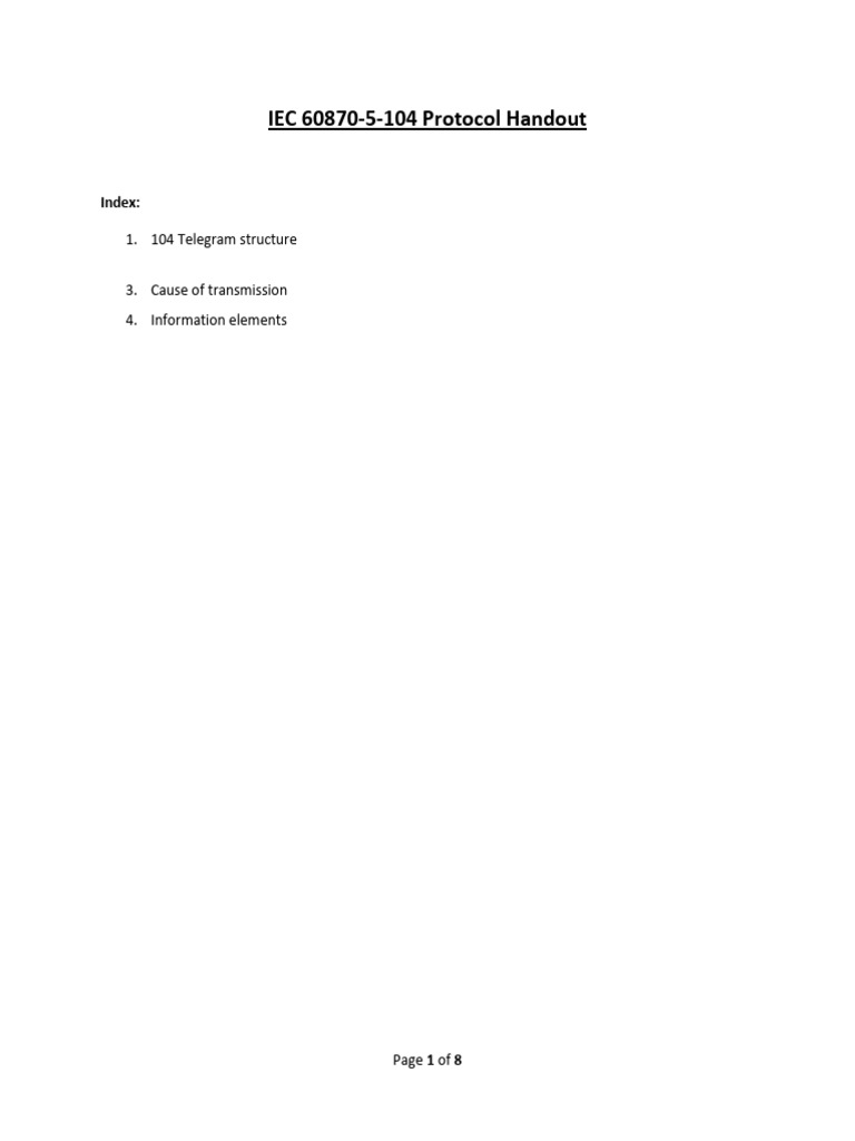 IEC 104 handout | PDF | Standard Score | Computer Data