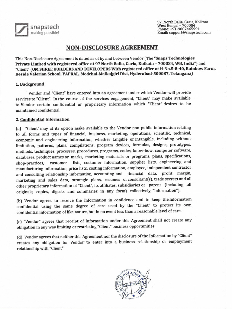 Om Shree Builders Agreement | PDF