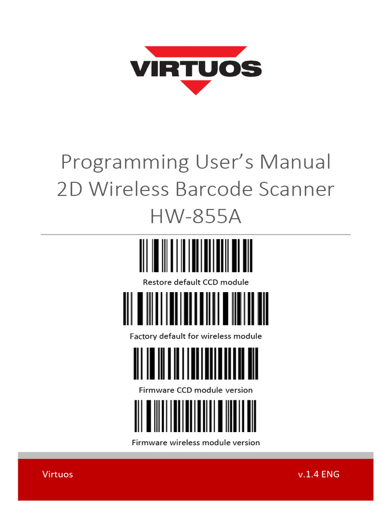 EHE0003 Programming Manual HW855A | PDF | Bluetooth | Image Scanner