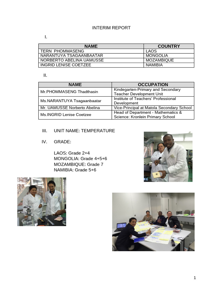 Chemistry Gruop Interim Report | PDF | Ice | Water