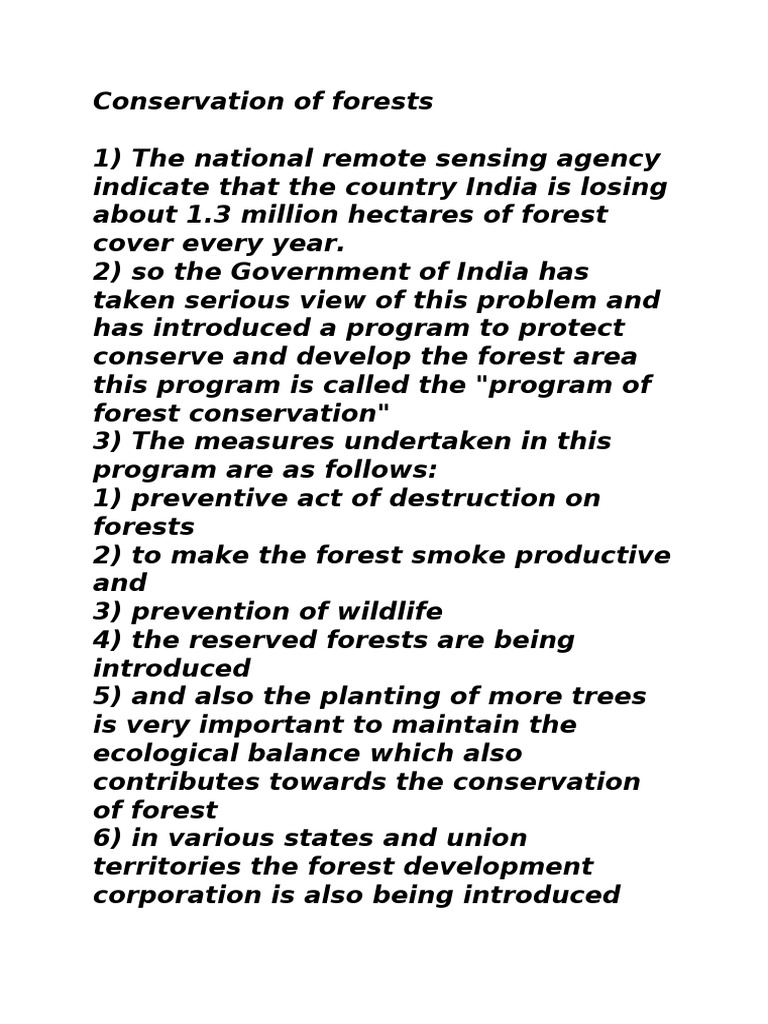 Conservation of Forests | PDF