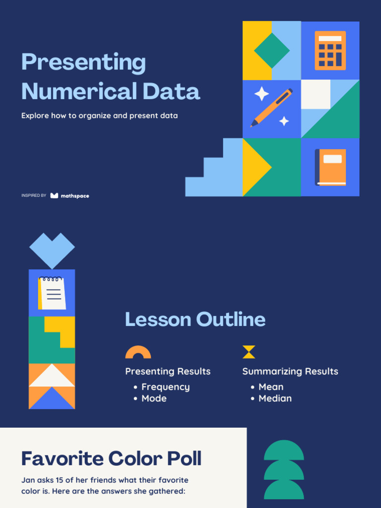 Presenting Numerical Data Education Presentation in Blue Cream Yellow Bold Geometric Style | PDF ...