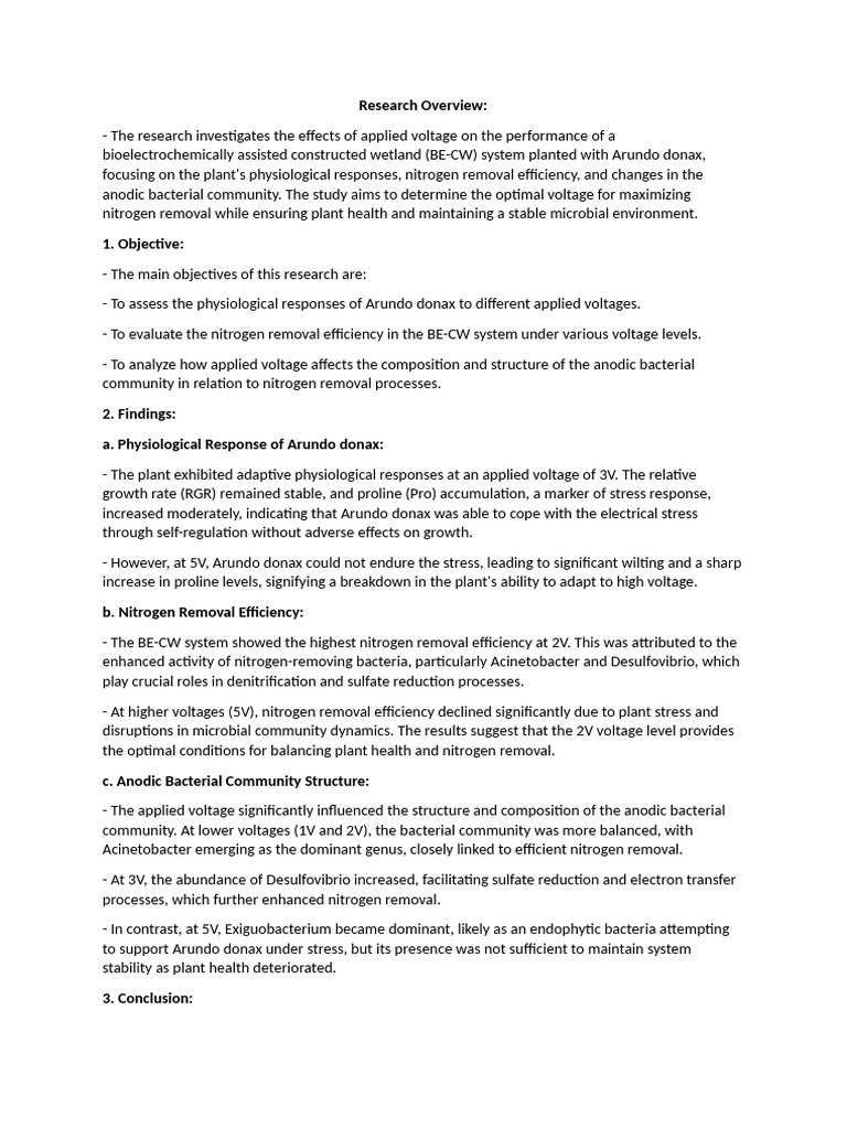 Research Overview | PDF | Stress (Biology) | Bacteria