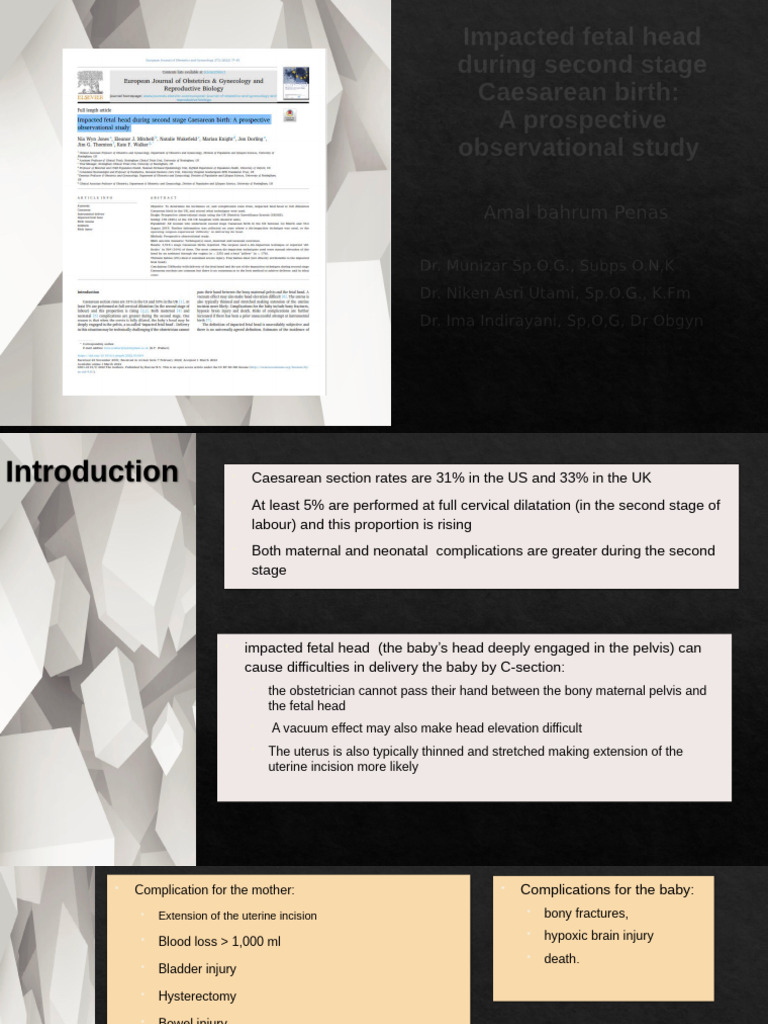 Impacted Fetal Head During Second Stage Caesarean Birth | PDF ...