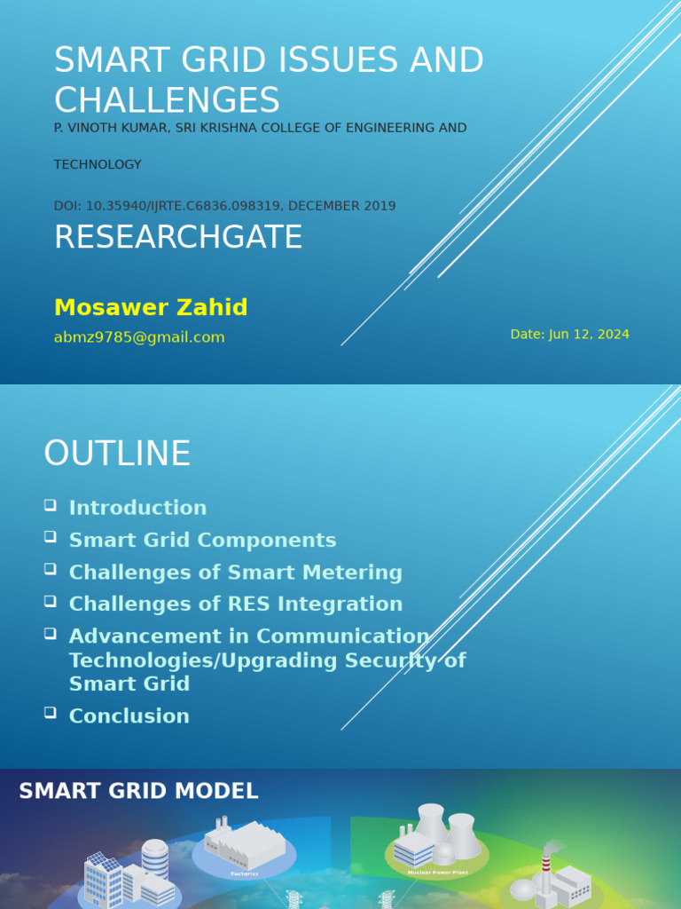 Smart Grid Issues and Challenges - Mosawer Zahid | PDF | Smart Grid | Internet Of Things