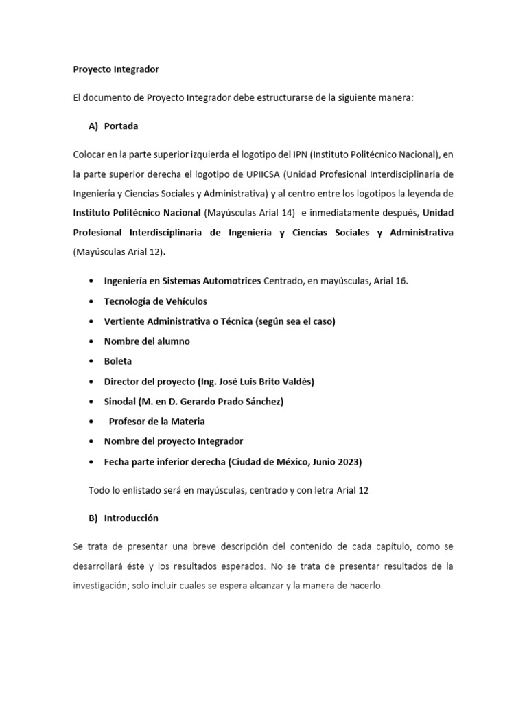 Estructura de Proyecto Integrador | PDF | Teoría | Paradigma