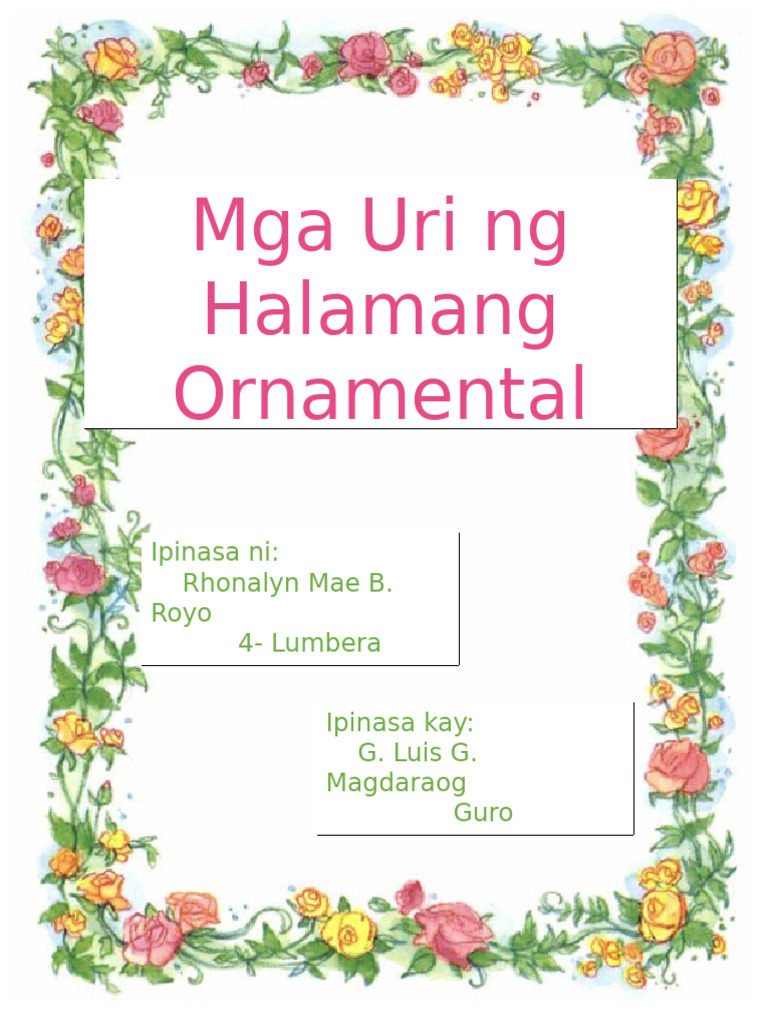 Uri NG Halamang Ornamental | PDF