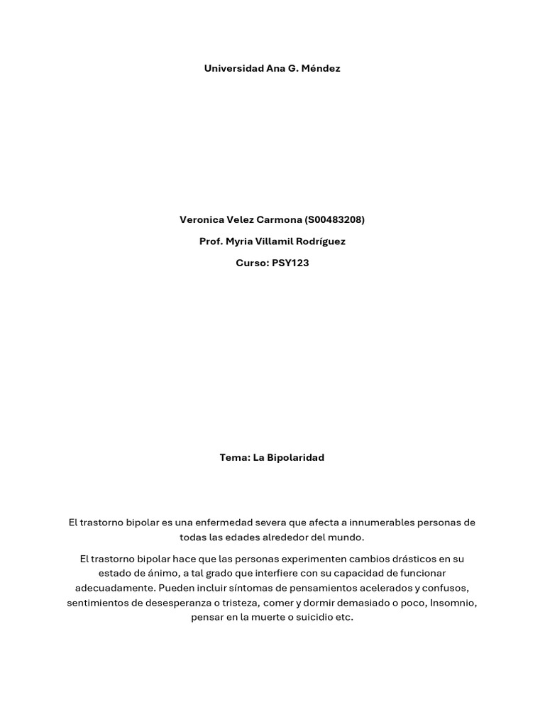 Psy123 - Bipolaridad | PDF | Desorden bipolar | Trastorno depresivo mayor