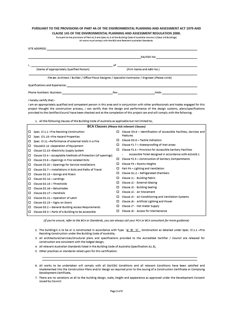 Commercial BCA Design Certificate | PDF | Fire Safety | Door