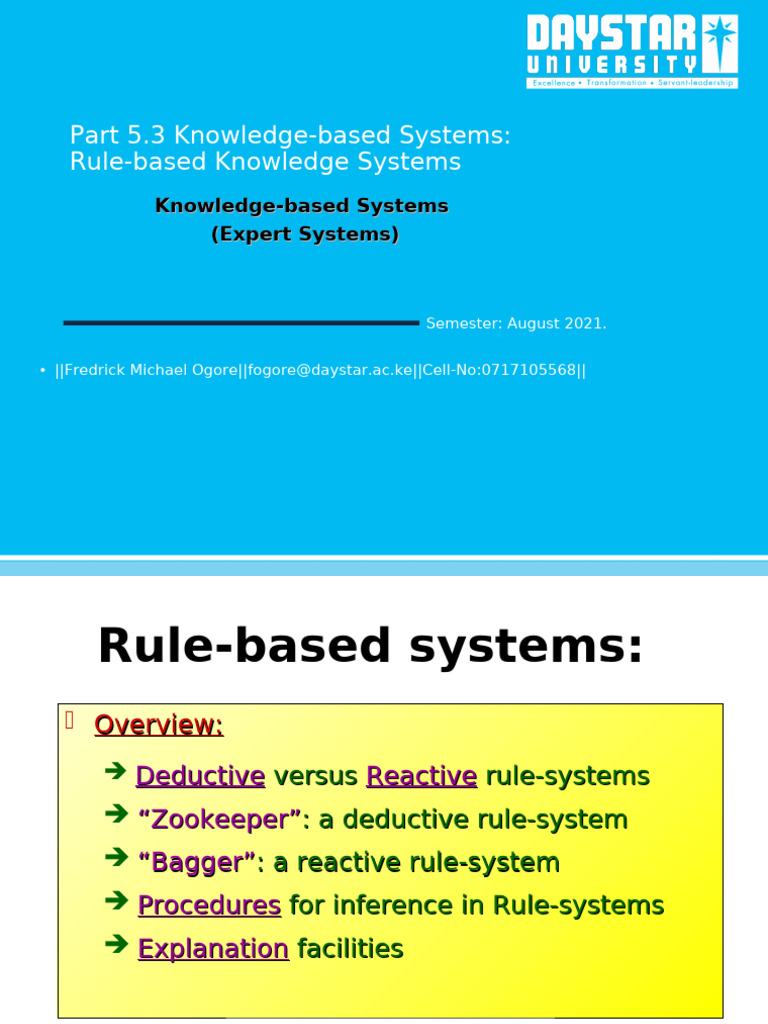 Part5.3 Knowledge-Based Systems | PDF