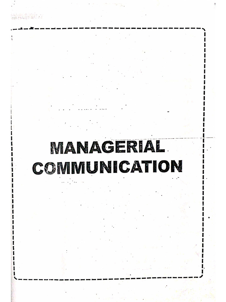 Managerial Communication Unit 1 | PDF
