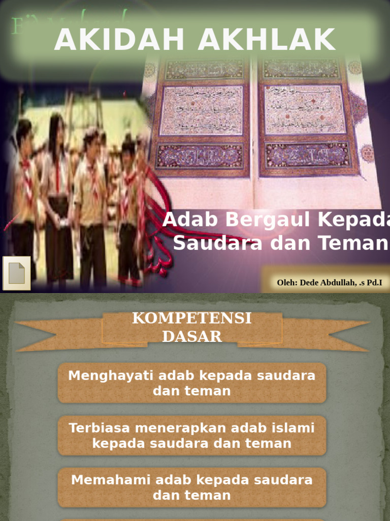 Adab Bergaul dalam Persahabatan Islami | PDF