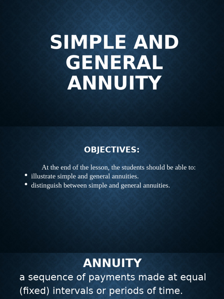 Simple and General Annuity Genmath 2 2 | PDF | Present Value | Interest