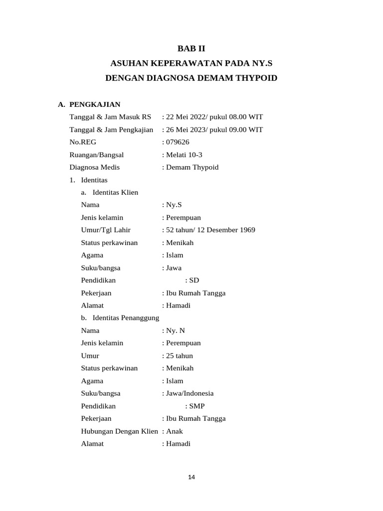 Askep demam thypoid KMB | PDF