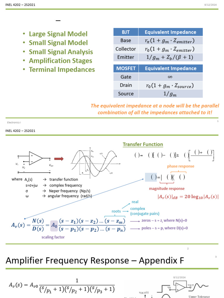Lec03 Frequency Response | PDF | Amplifier | Electrical Impedance