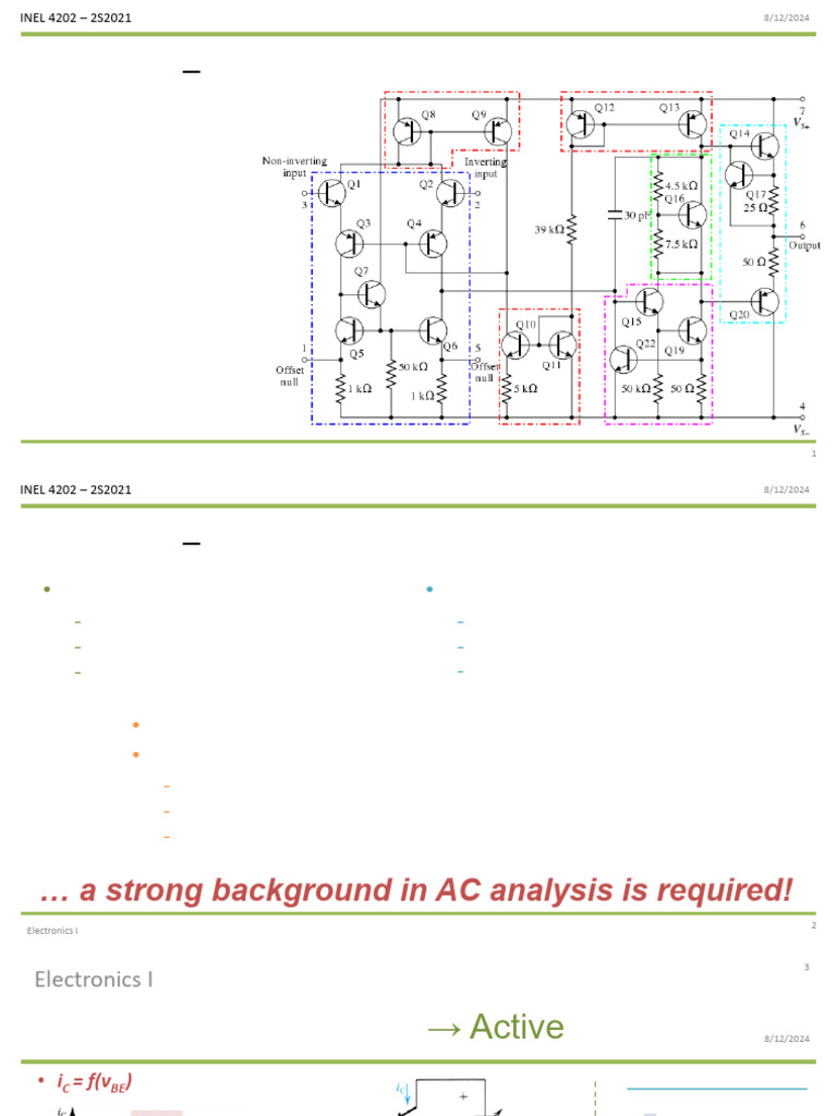 Lec01 Electronics Review | PDF | Amplifier | Bipolar Junction Transistor