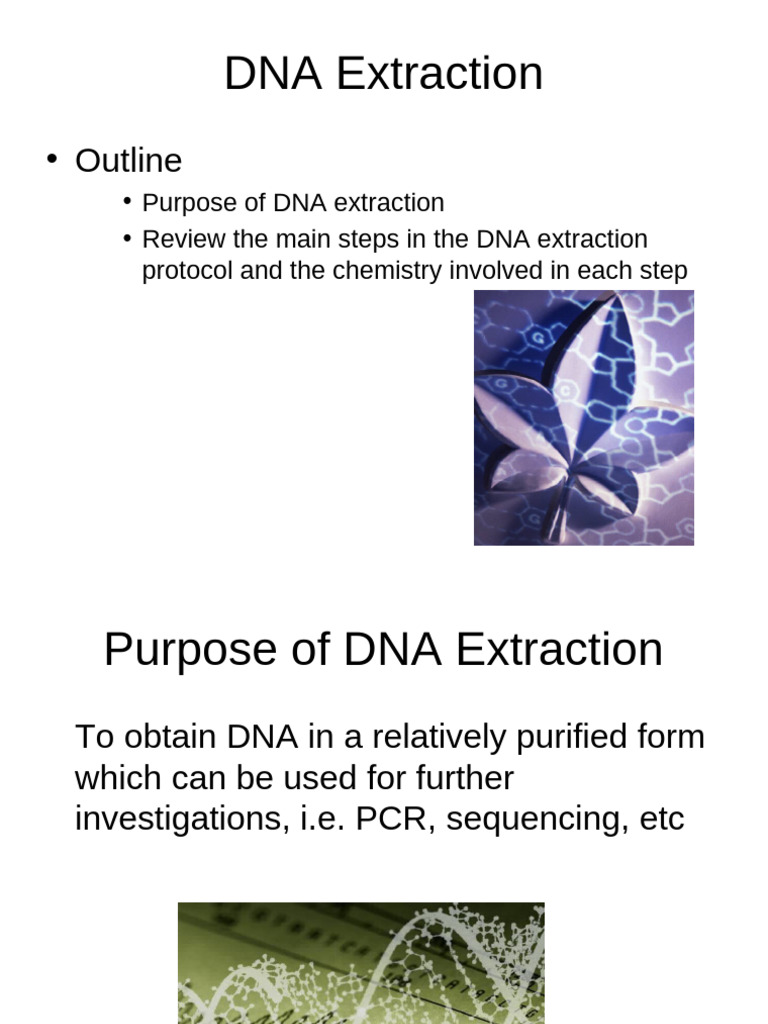 DNA_Extraction_Overview | PDF | Lysis | Precipitation (Chemistry)