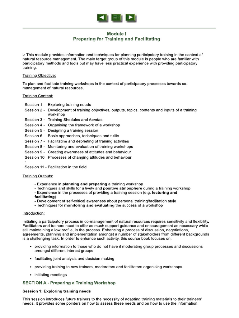 Module 1 Preparing For Training | PDF