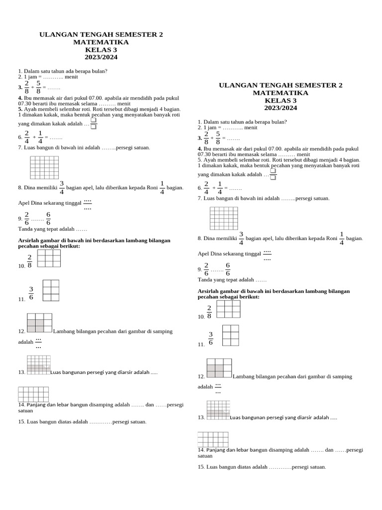 MATEMATIKA. Kelas 3 | PDF