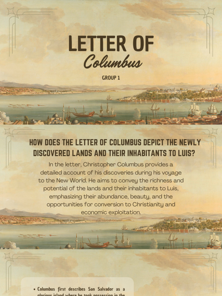 Letter of Columbus (Group 1) | PDF | Christopher Columbus