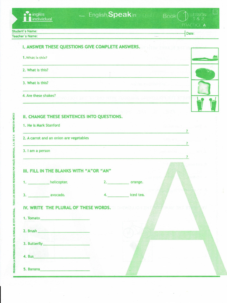 Book 1 Practice 1-2 | PDF