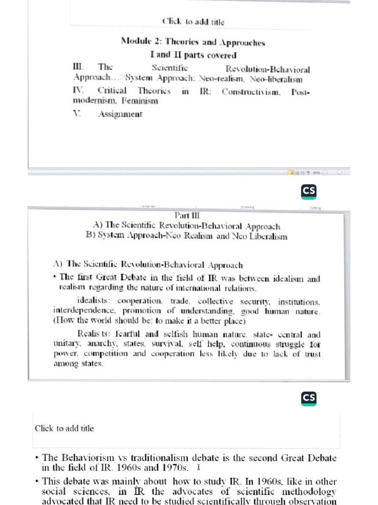 IR - Theories and Approaches - Lec 2 | PDF