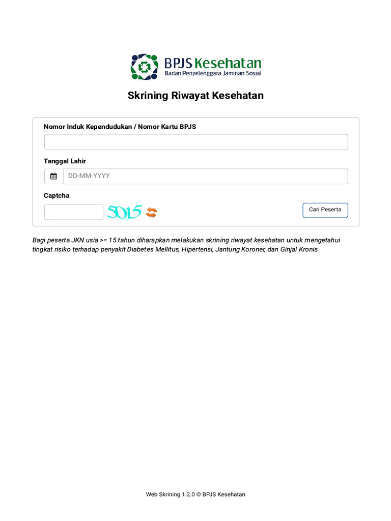 Web Skrining BPJS Kesehatan | PDF