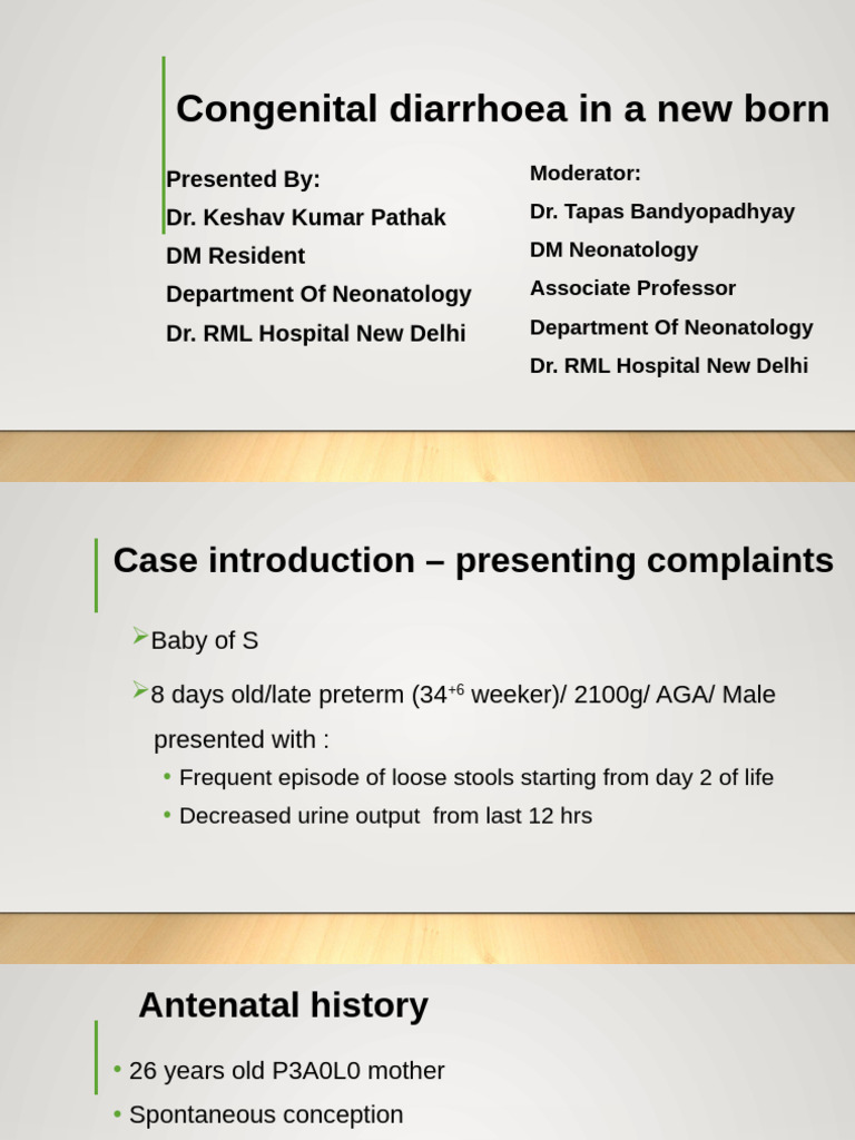 Congenital Diarrhoea in Newborns | PDF | Diarrhea | Human Feces