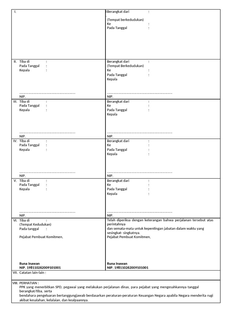 Lembar II Visum SPD Kosong | PDF