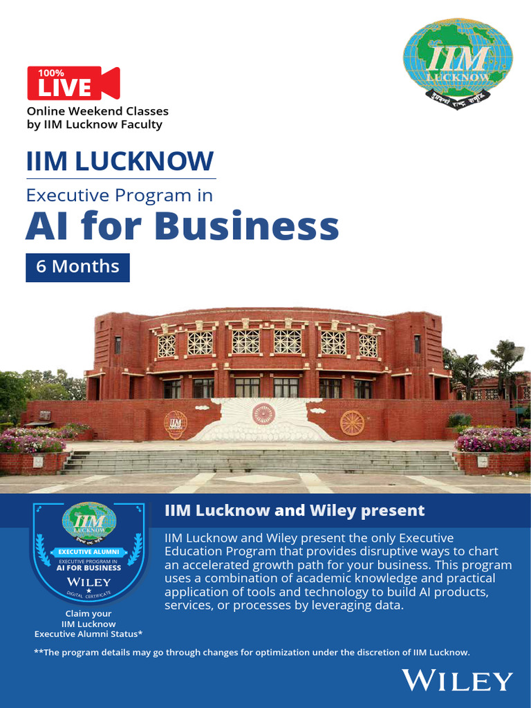 IIM Lucknow Executive Program in AI For Business Brochure 19052022 ...