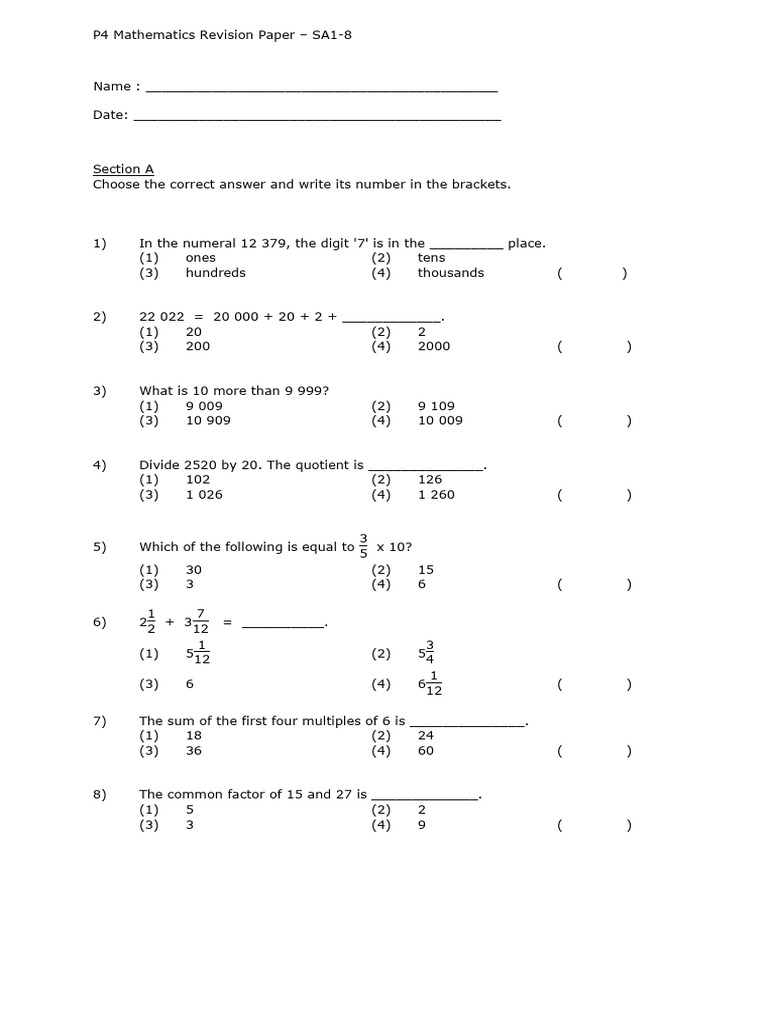 P4M-SA1-8 | PDF | Area | Mathematics