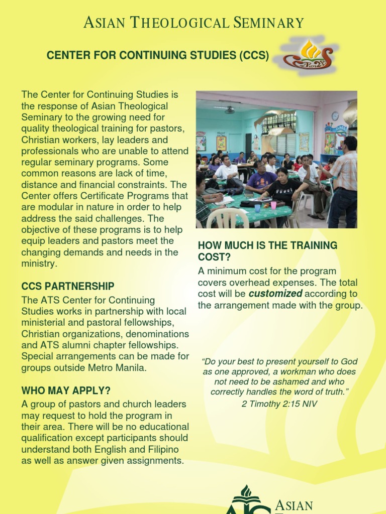 Center For Continuing Studies Flyer (CCS) | PDF | Theology | Sermon