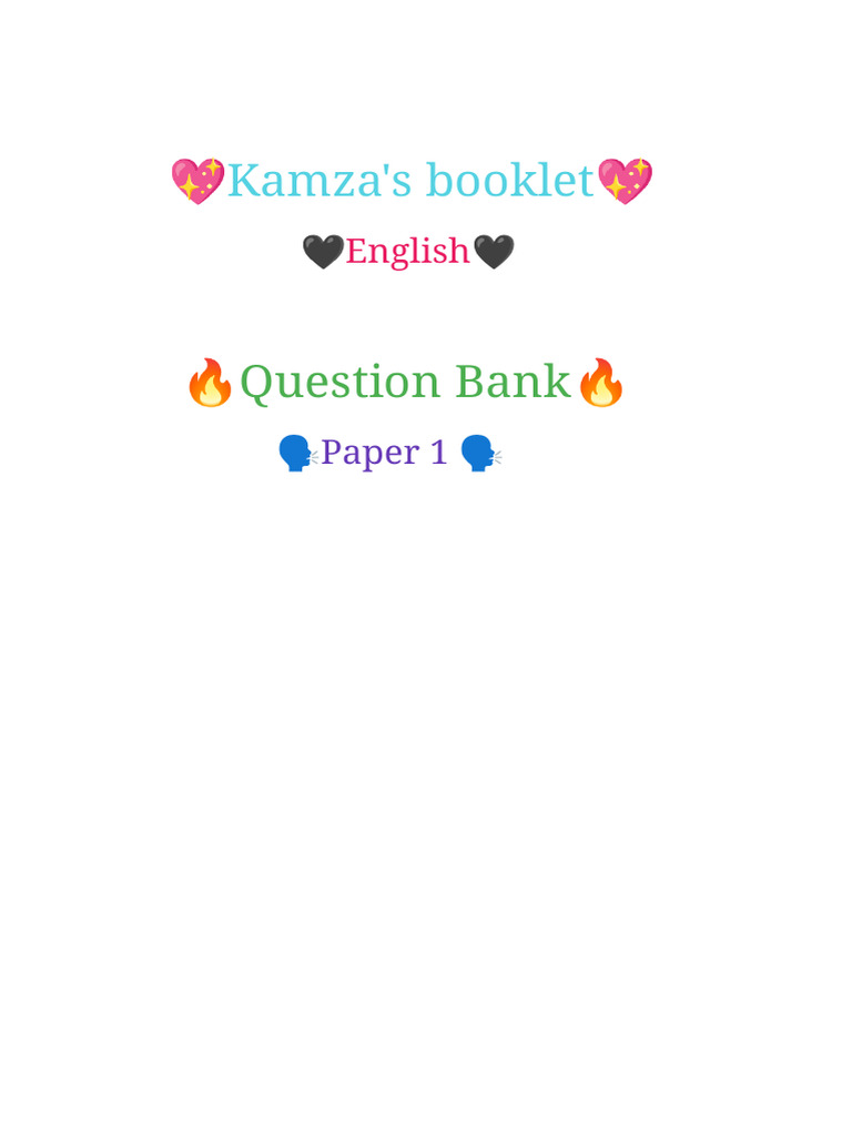 Kamza's Booklet English | PDF