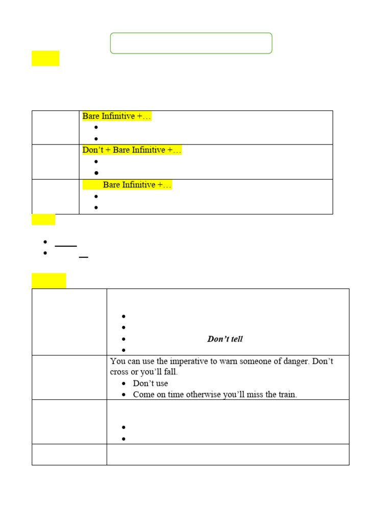 Understanding the Imperative Form | PDF