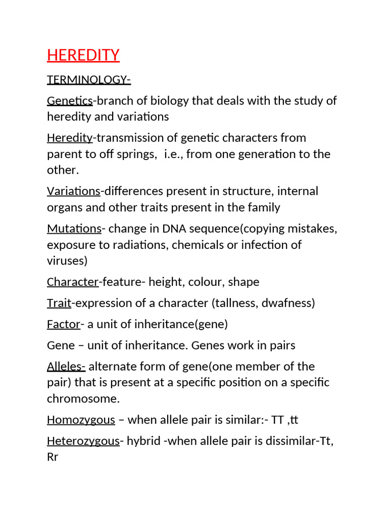 HEREDITY- | PDF | Dominance (Genetics) | Zygosity