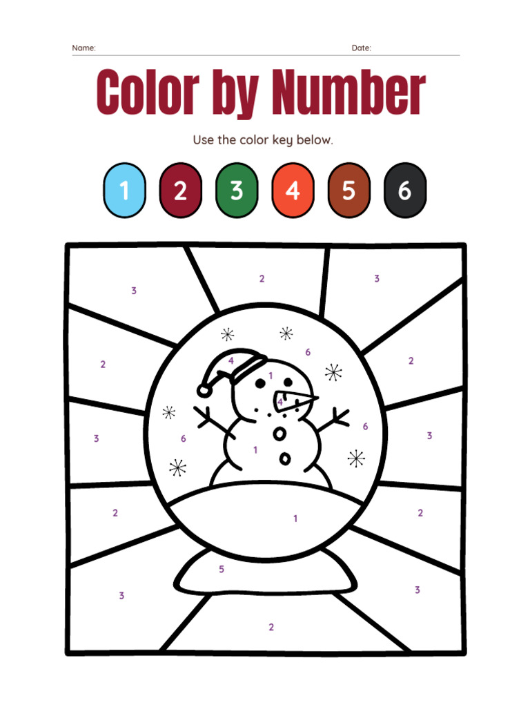 Winter Color by Numbers Activity | PDF