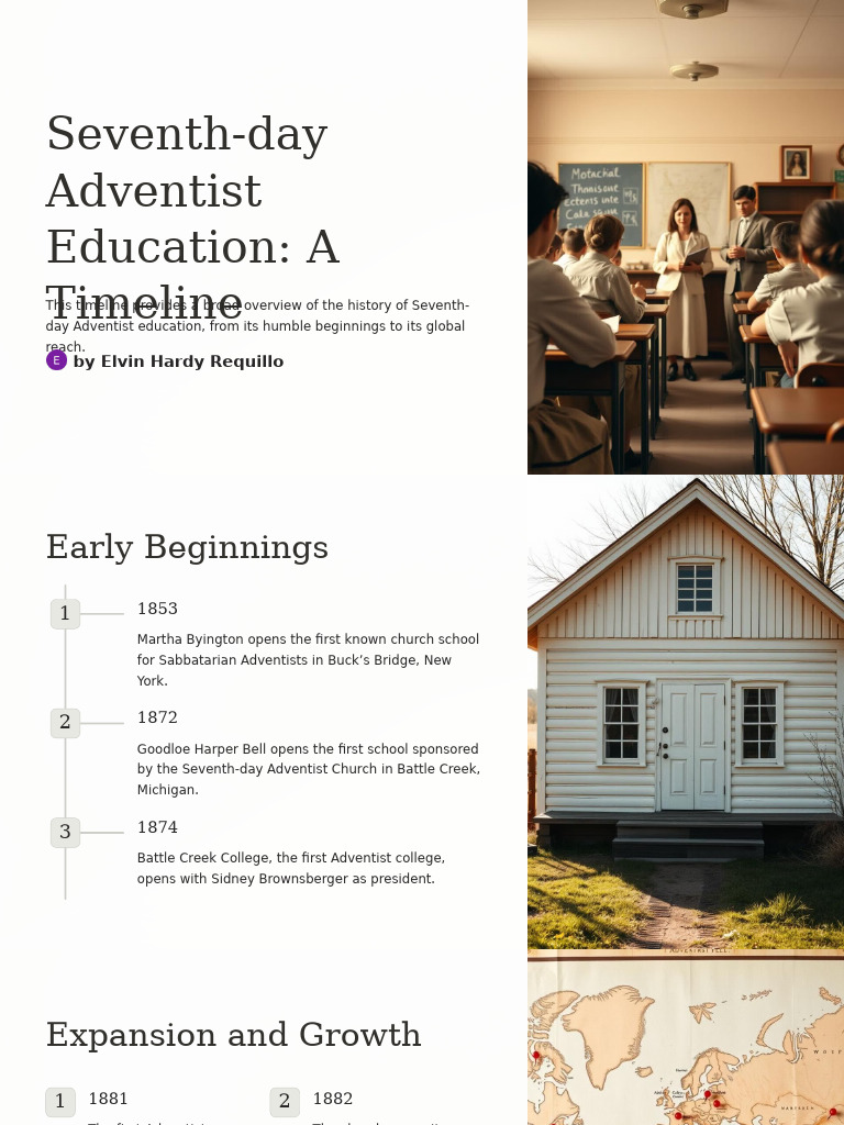 Seventh Day Adventist Education A Timeline | PDF | Seventh Day Adventist Church | Christian ...