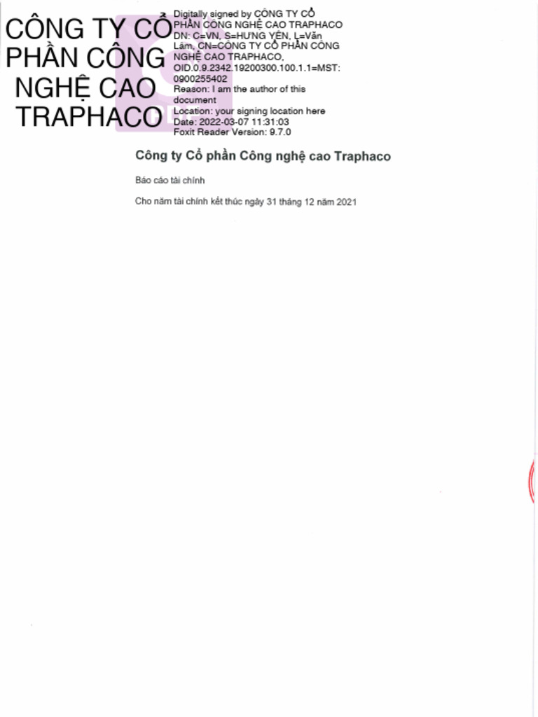 BCTC Traphaco 2021 | PDF