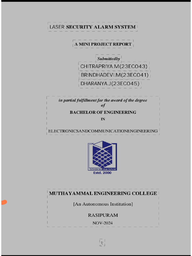 Laser Security Alarm Report | PDF