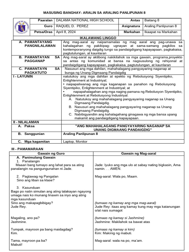 AP8 Q4W2.1holiday | PDF