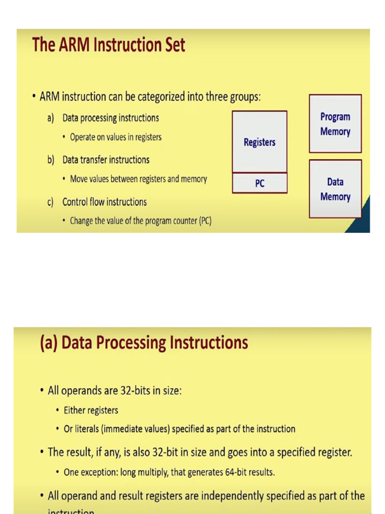 ARM INSTRUCTIONS - Data Processing Instructions | PDF