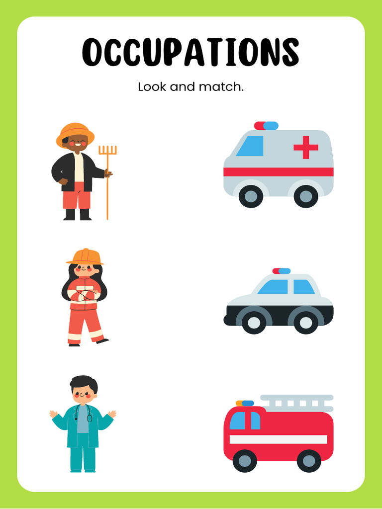 Occupations Worksheet 16 A4 | PDF