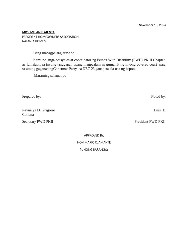 Solicit Letter - Natania | PDF