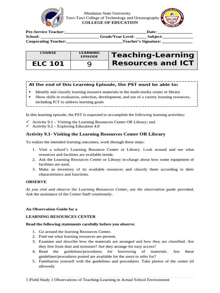 ELC101-Episode-9 | PDF | Libraries | Educational Technology