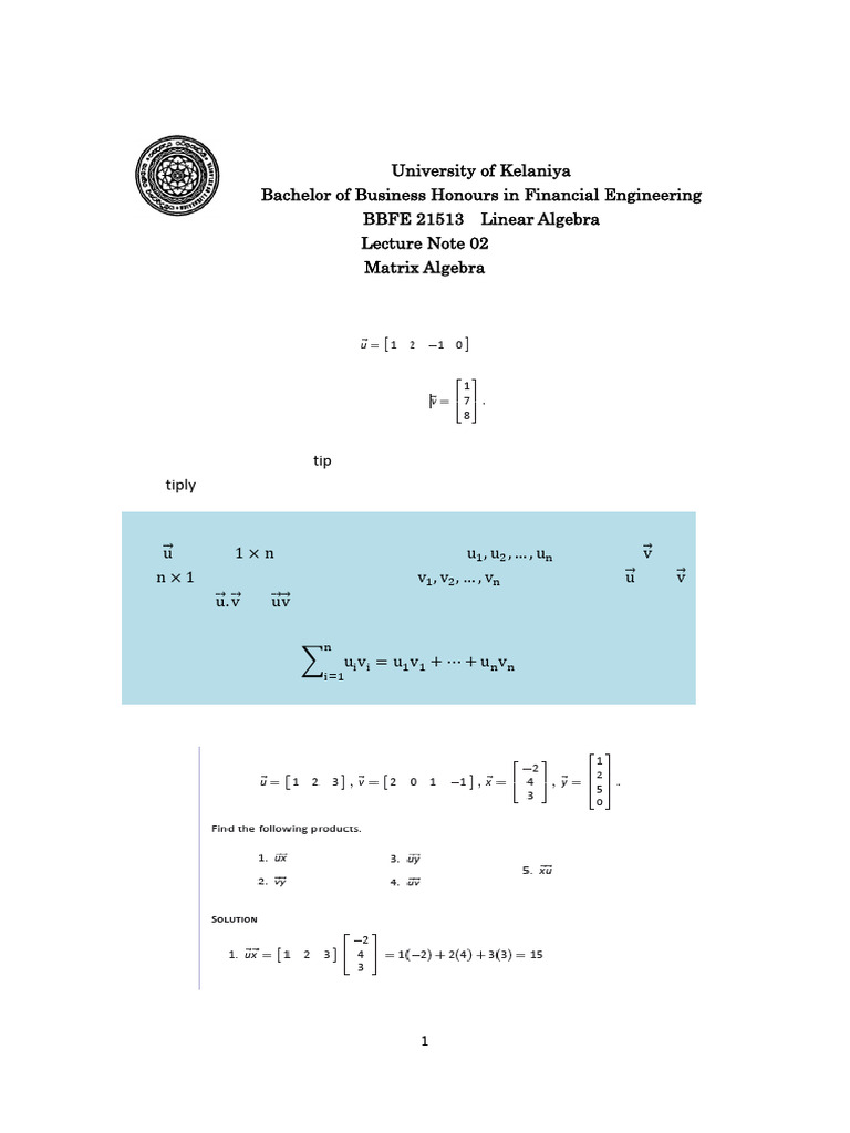 Lecture Note 2 | PDF